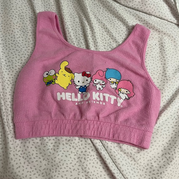 Hello Kitty | Tops | Hello Kitty And Friends Pink Cropped Tank Top ...